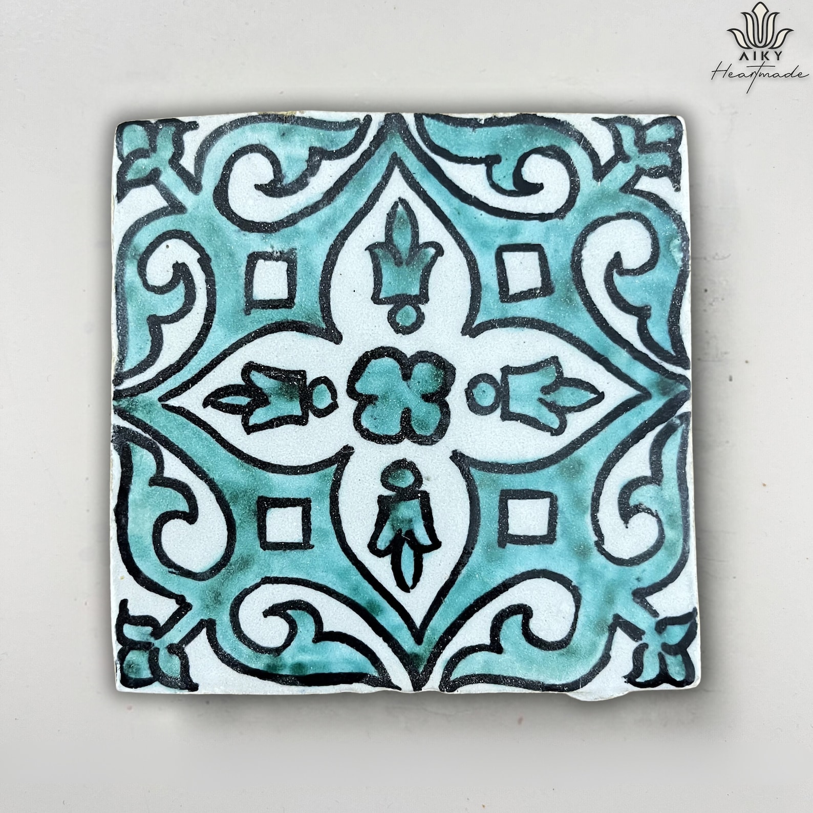 10 Turquoise Artisanal 4x4 Moroccan Zellige Beldi Tiles Infuse Your ...