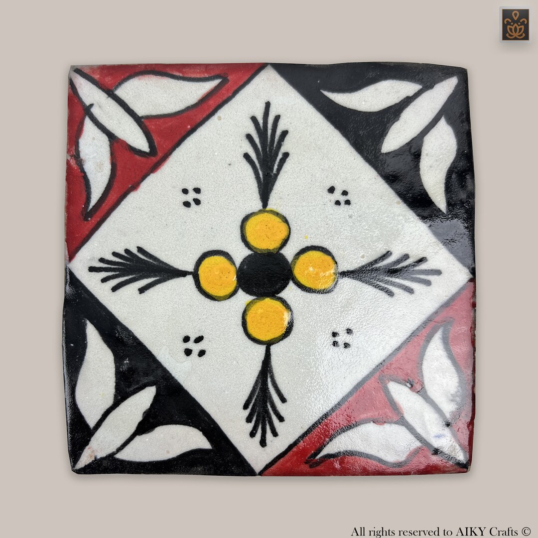 Hand-painted Zellige Beldi Tiles 4"x4" - A Touch of Morocco for Your ...