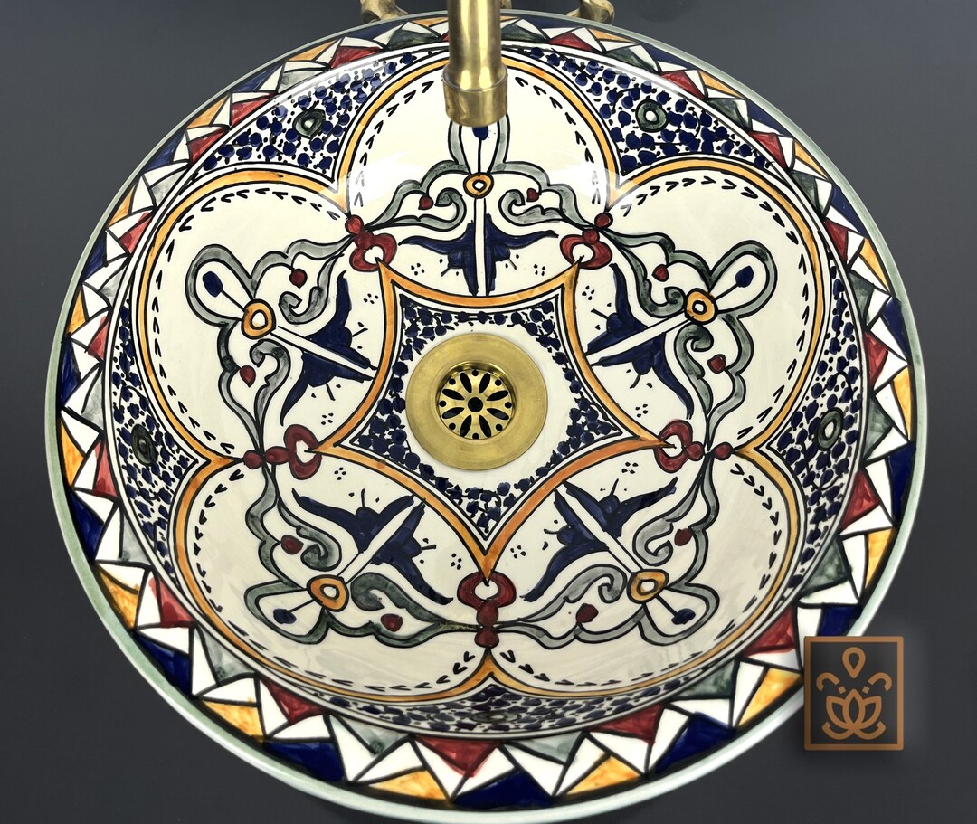 Vibrant Moroccan Vessel Handmade Ceramic Basins in Natural Shades ...