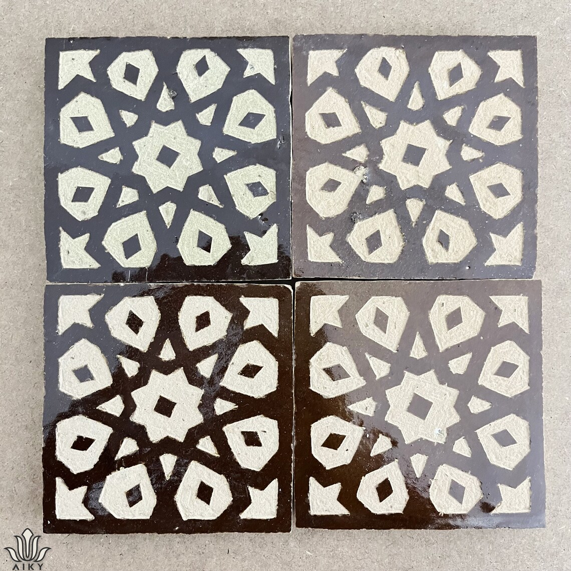 10 Tiles Hand-crafted Moroccan Zellige Ceramic Tiles Timeless Beauty ...
