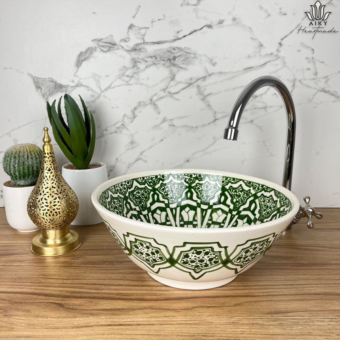 Artisan-made Farmhouse Basin With Mid-century Modern Vanity ...