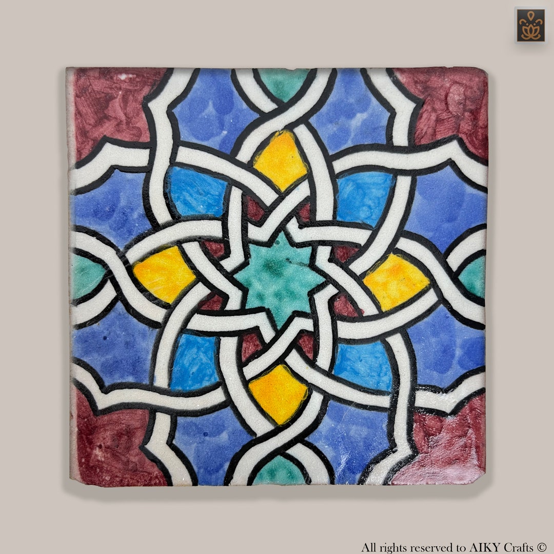 A Touch of Morocco Hand-painted 4x4 Zellige Beldi Tiles for Your Space ...
