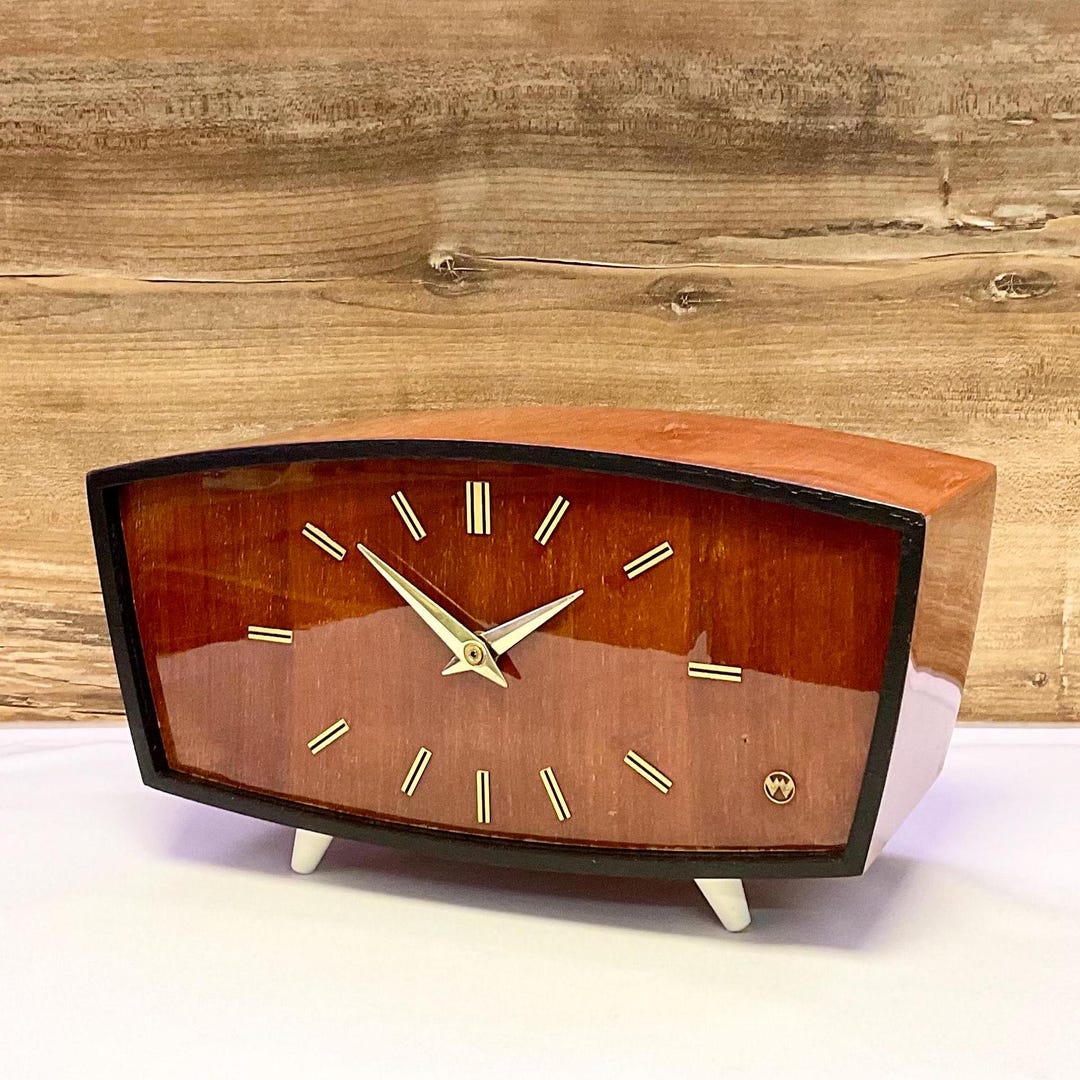 Stylish Mantel Clock Uhrenfabrik Weimar 1960 With Quartz Movement With ...