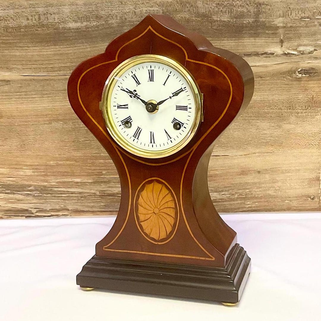 Restored Hermle Mantel Clock With Inlays and Chime - 1980s - With ...