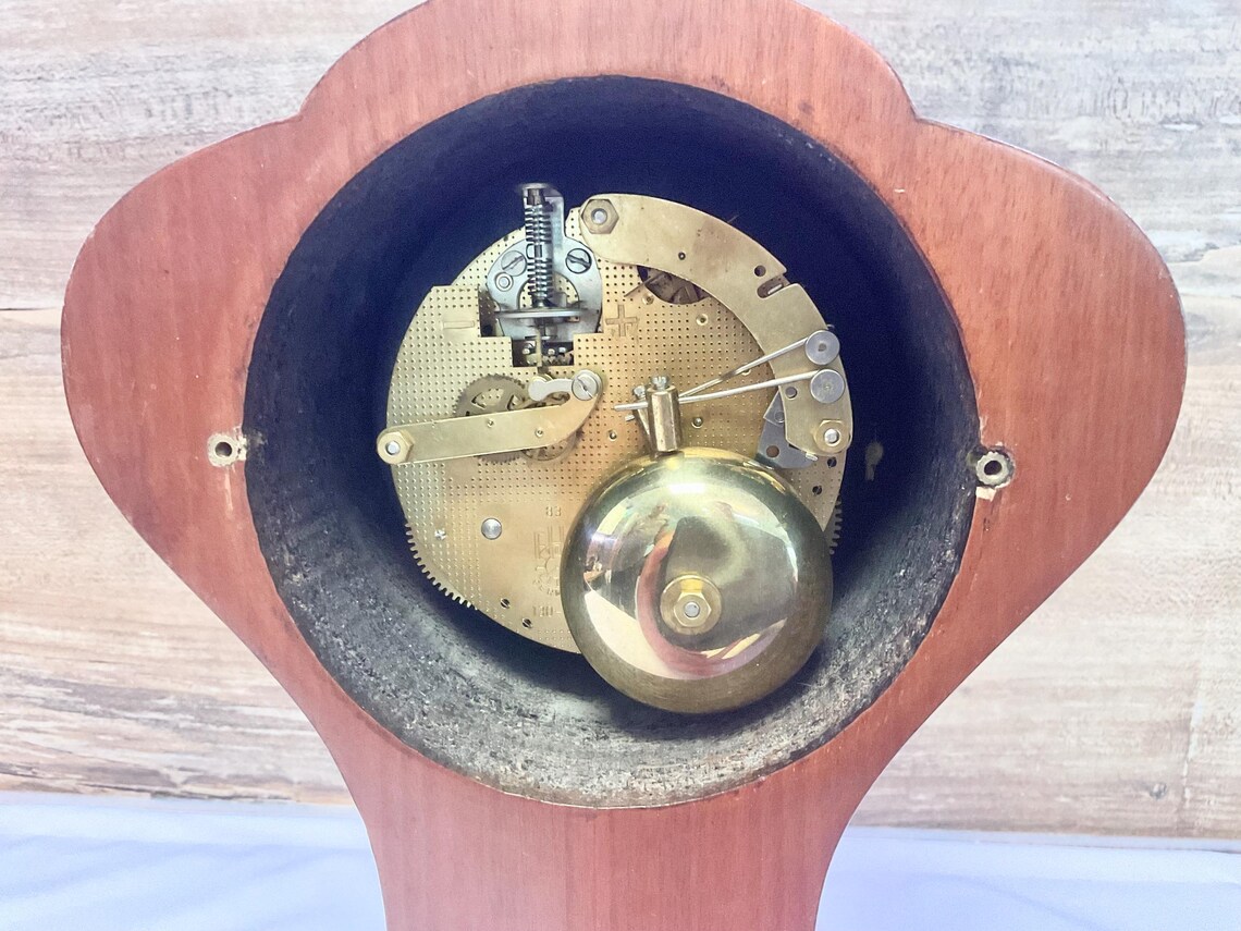 Restored Hermle Mantel Clock With Inlays and Chime - 1980s - With ...