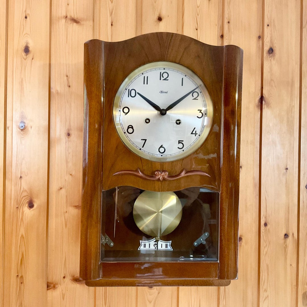 Restored Hermle Wall Clock / Pendulum Clock With Chime - 1970 With ...