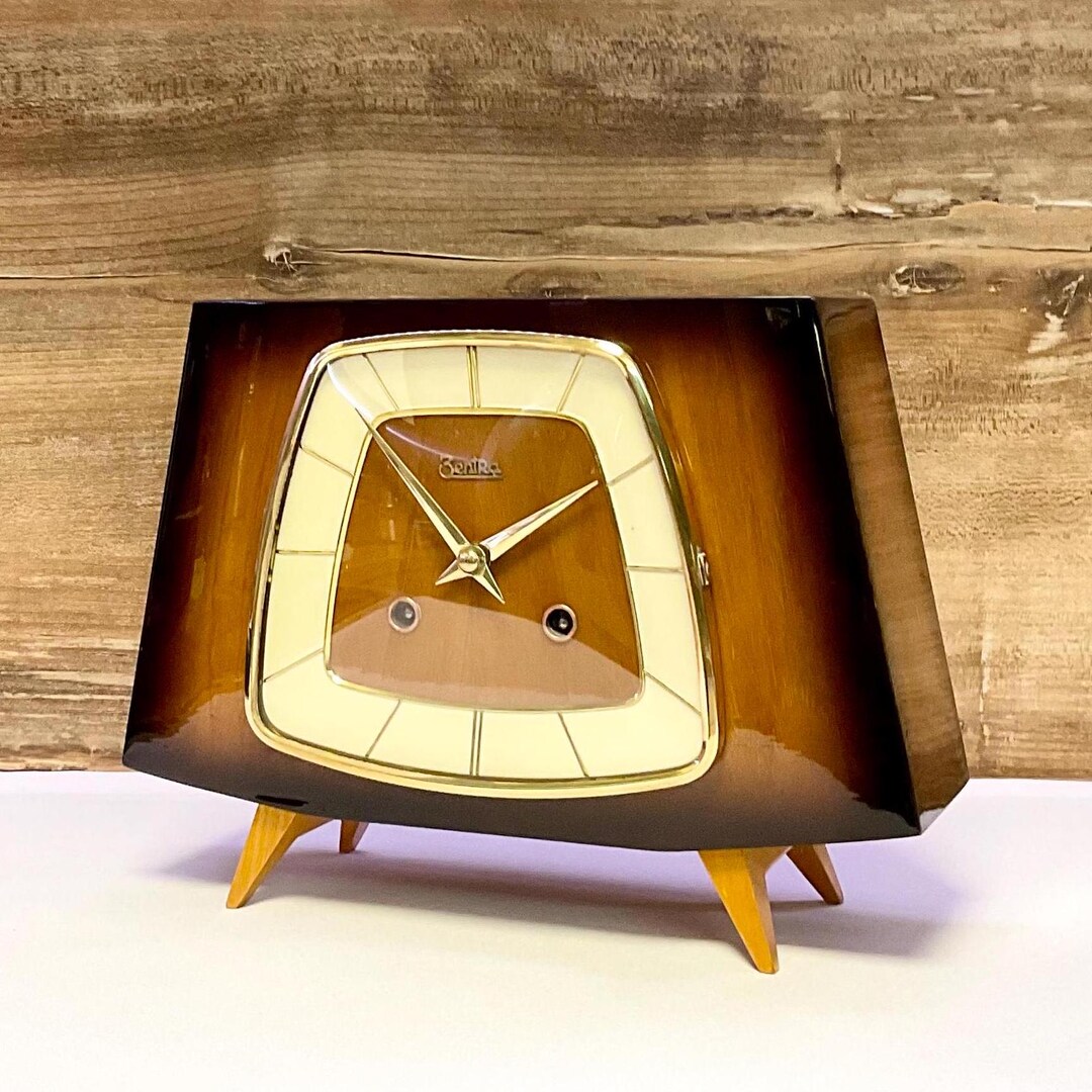 Restored Zentra Mid Century Mantel Clock With Chimes - 1960 - With ...