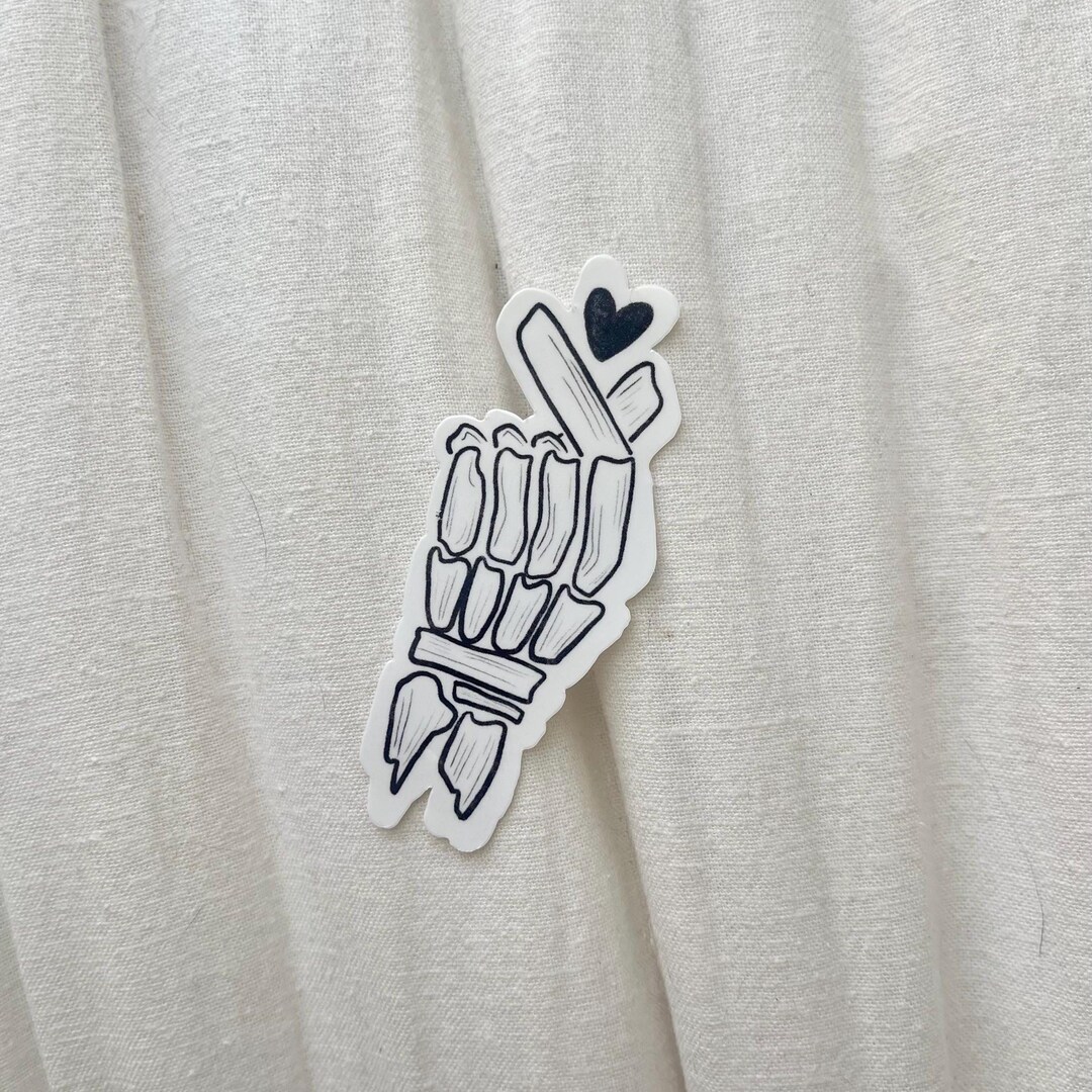 Skeleton Finger Heart Sticker | Kpop Stickers - Etsy