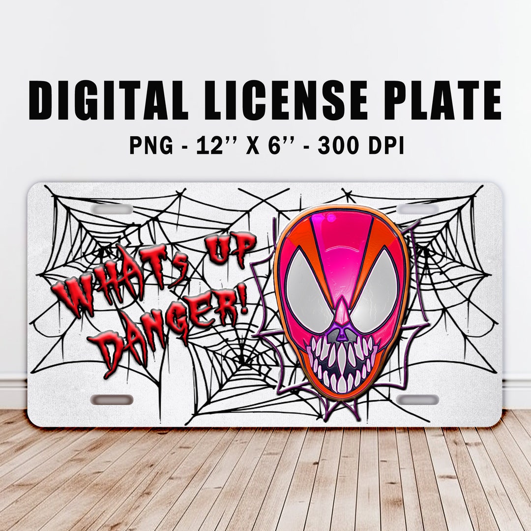 Spider Skull Car License Plate PNG: Whats up Danger, Geek Art (digital ...