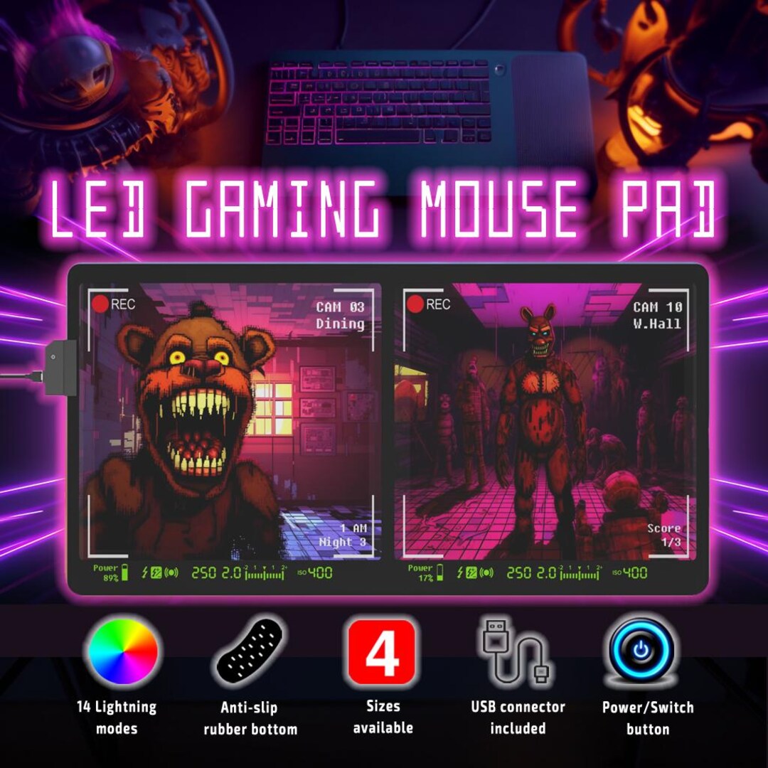 LED Gaming Mouse Pad Animatronics Footage. Dynamic RGB 14 Changing ...