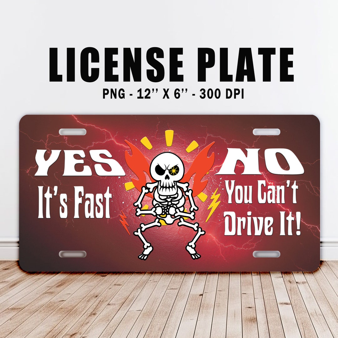 Skull Yes and No License Plate PNG, 300 DPI Digital Download ...