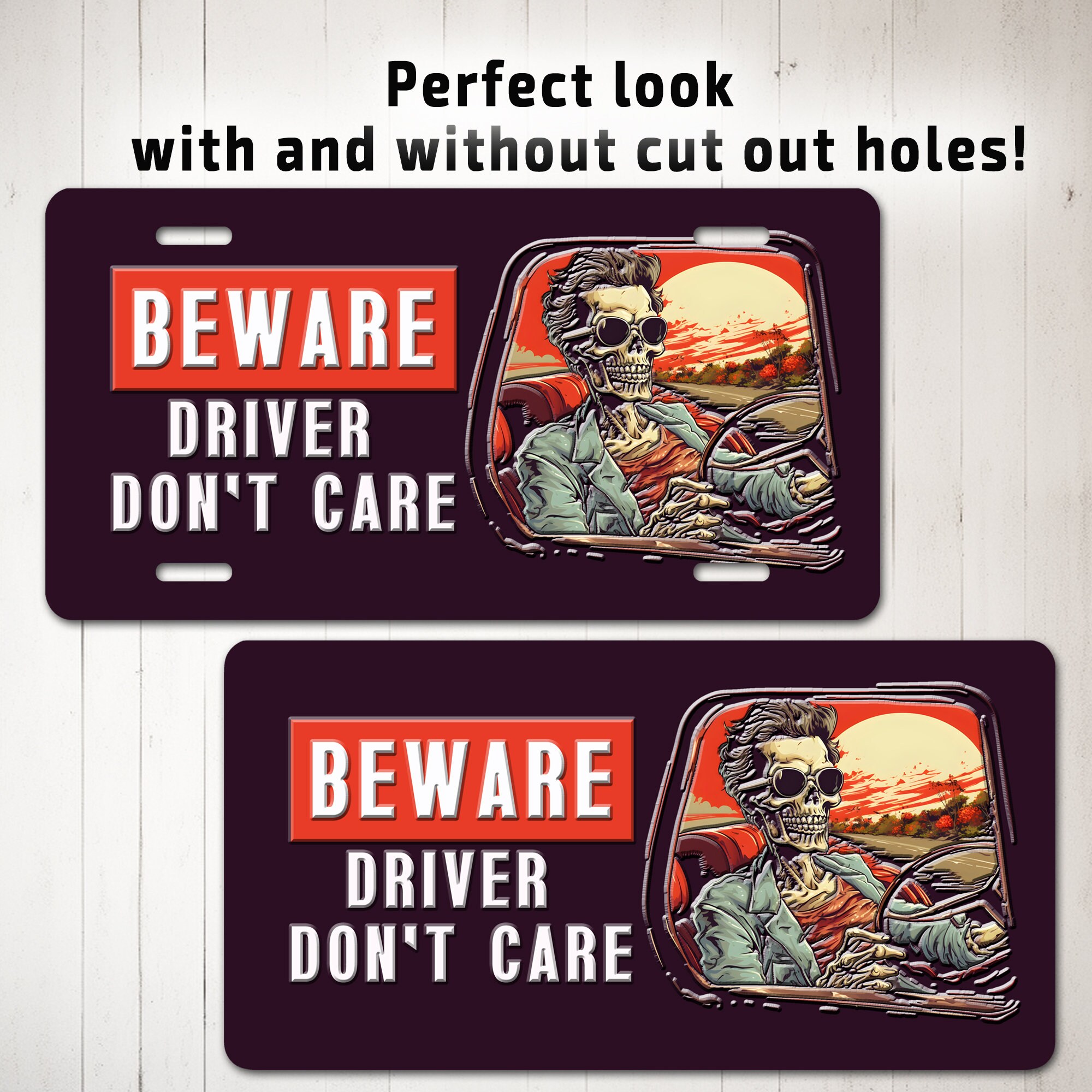 Skull Beware Driver License Plate PNG Design (digital Download) - Etsy