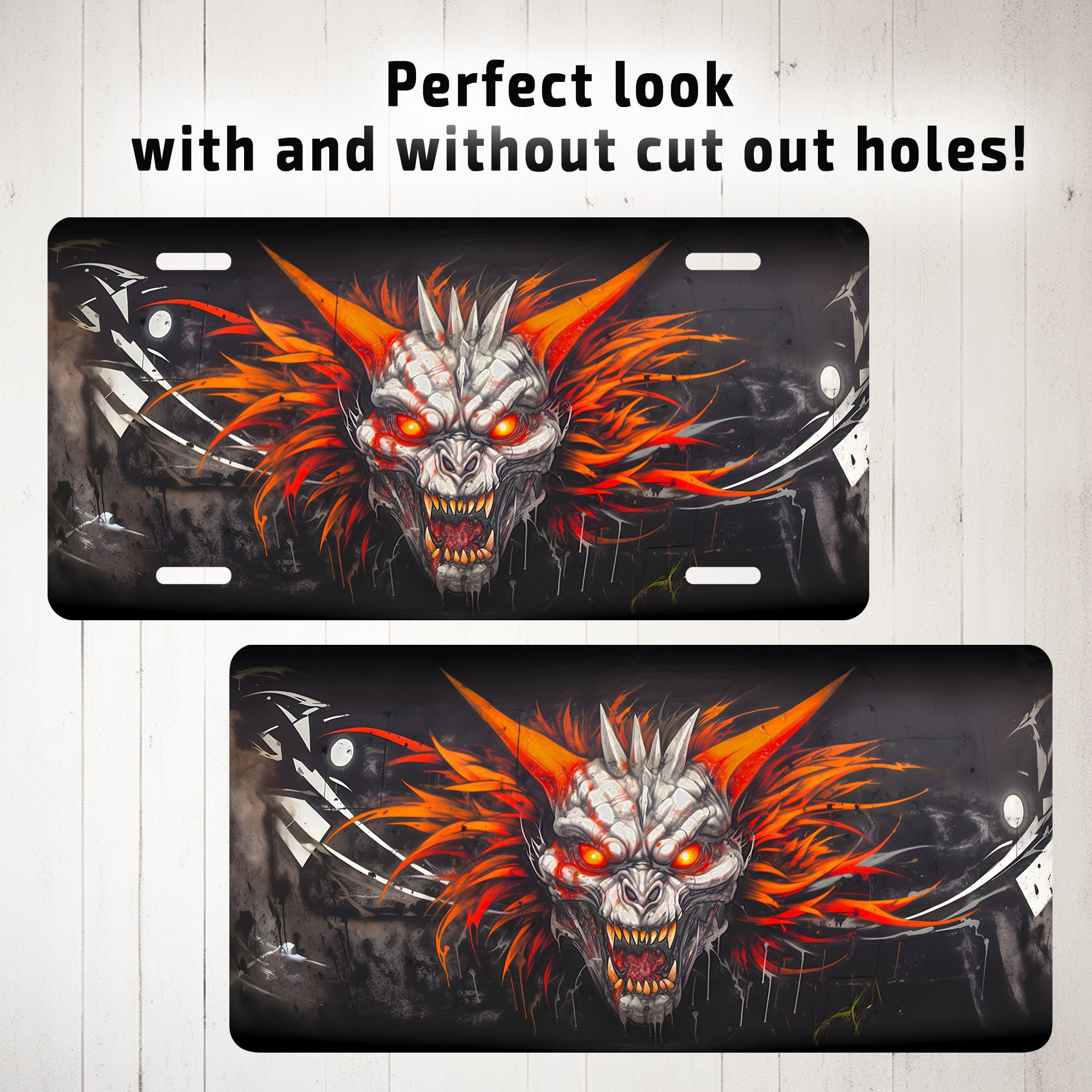 Skull Fire Dragon Car License Plate PNG 300 DPI Instant - Etsy