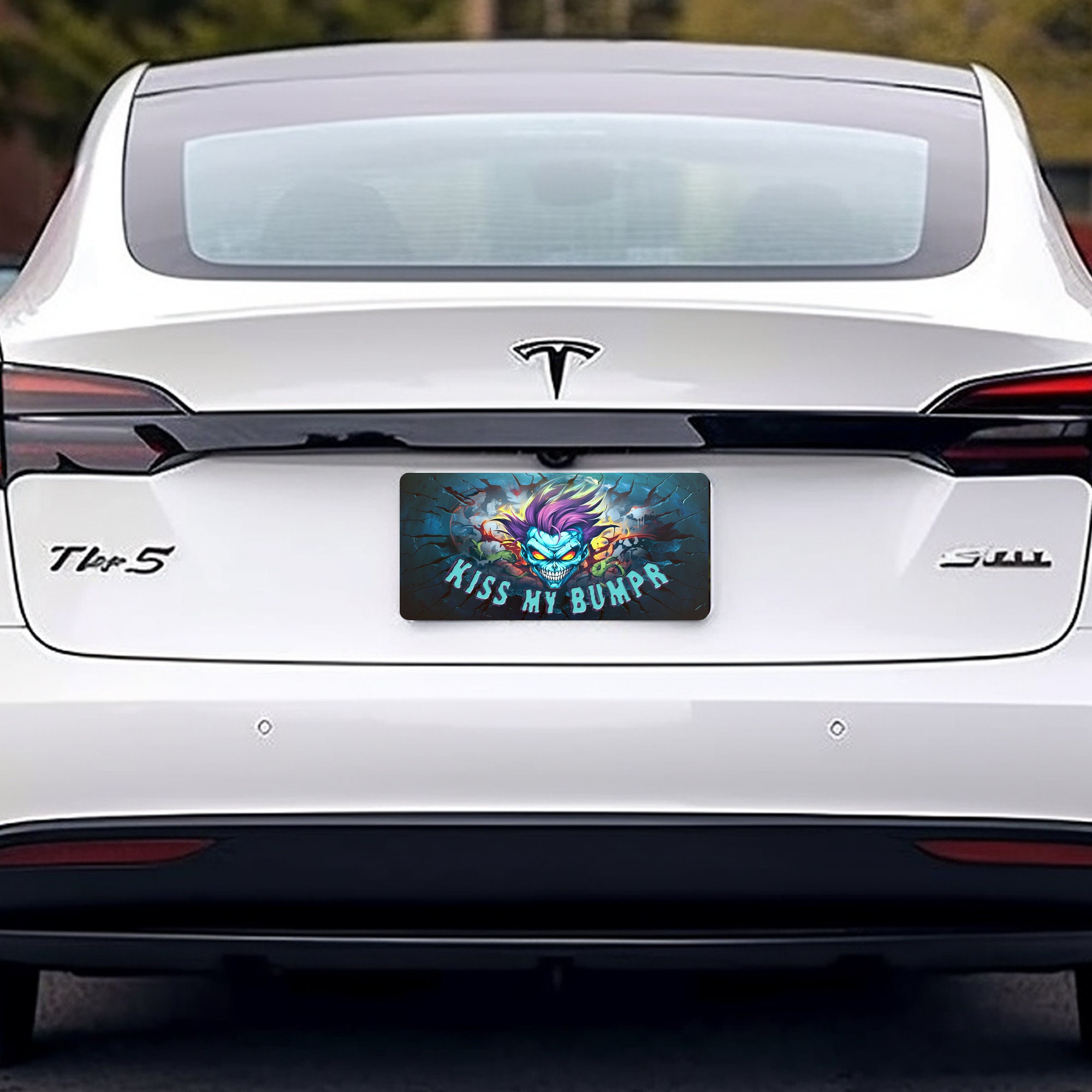 Skull Kiss My Bumpr Car License Plate PNG, 300 DPI Instant Digital ...