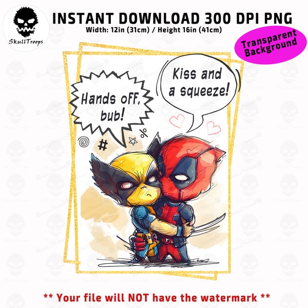 Deadpool and Wolverine Kissing - Etsy