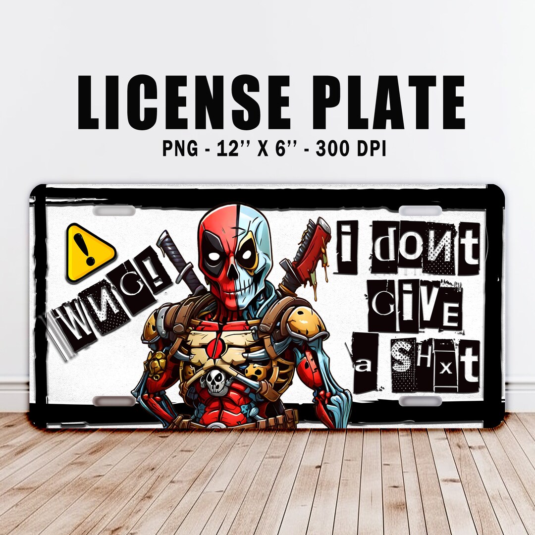 Skelepool Warning Car License Plate PNG, 300 DPI Digital Download ...