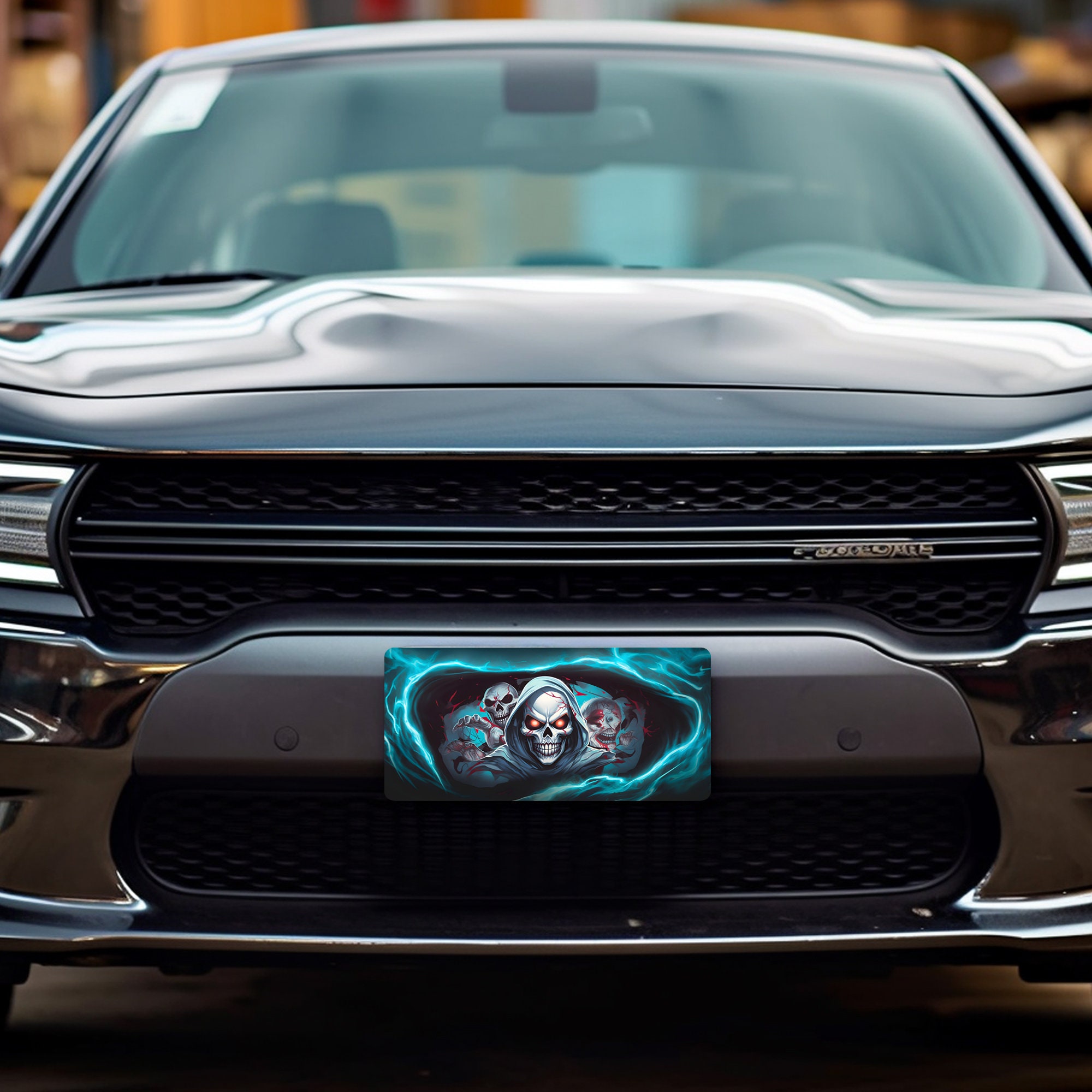 Skull Spectral Ride Car License Plate PNG, 300 DPI Instant Digital ...