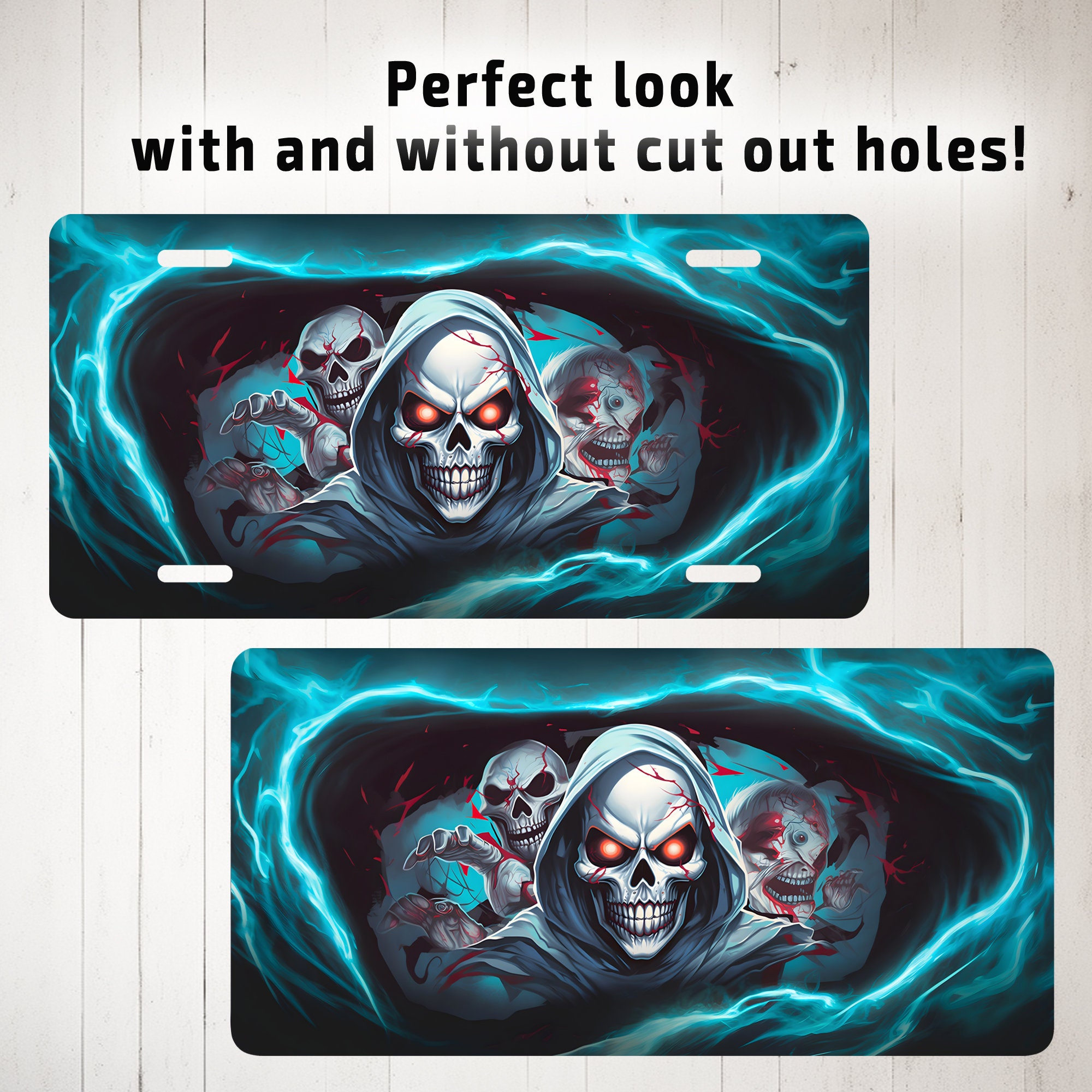 Skull Spectral Ride Car License Plate PNG, 300 DPI Instant Digital Download, Sublimation ...