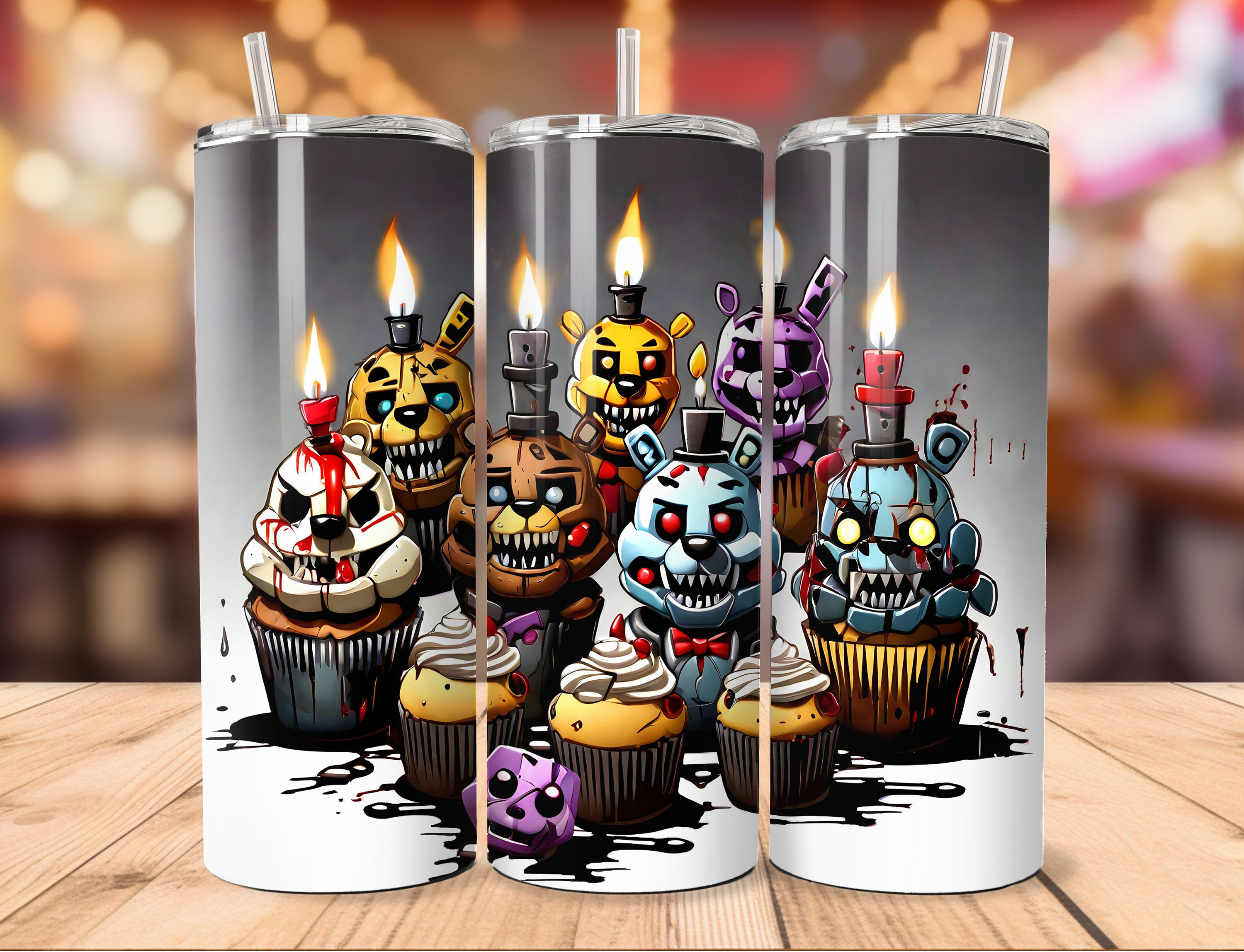 Killer Cupcakes Tumbler Wrap Seamless 20oz/30oz Skinny Tumbler ...