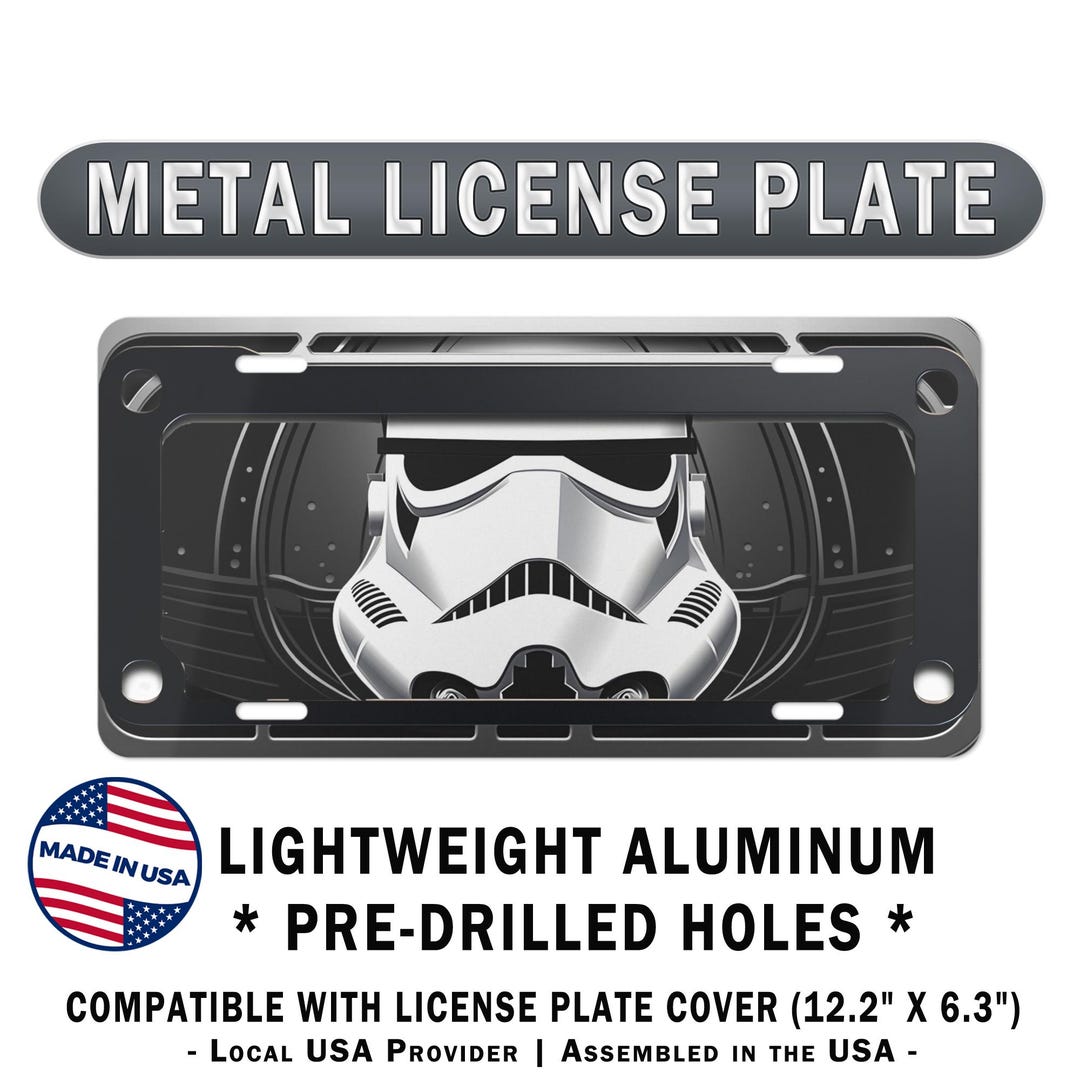 Retro Galactic Imperial Trooper: Metal License Plate Gloss Aluminum ...