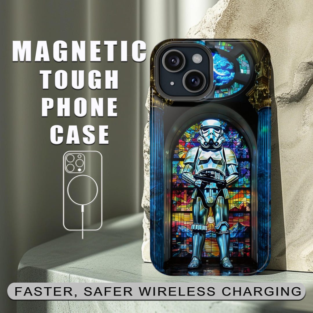 Magnetic Tough Phone Case Stained Glass Trooper. Embedded Magnet ...