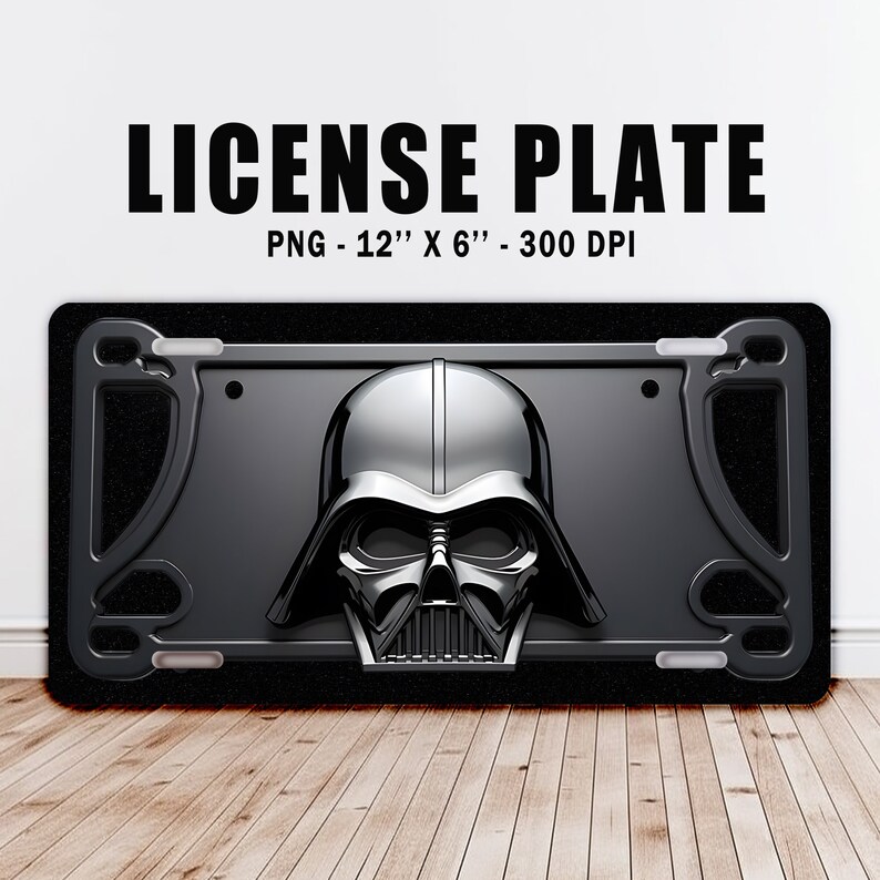 Darth Abyss Insignia Car License Plate PNG, 300 DPI Instant Digital Download, Sublimation ...