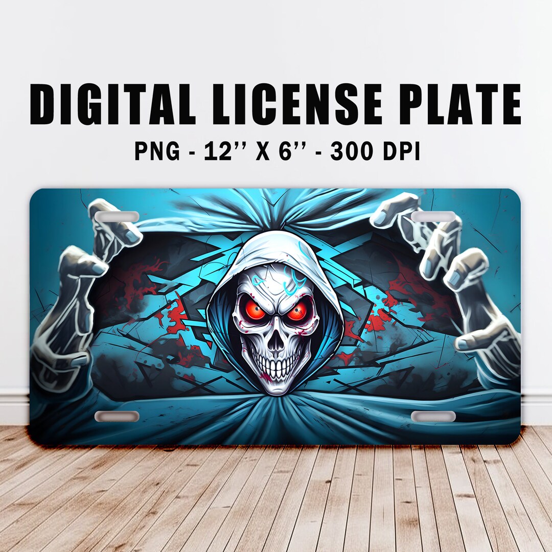 Spirit Ghost License Plate PNG Design: Spooky Horror, Skull Car Art ...