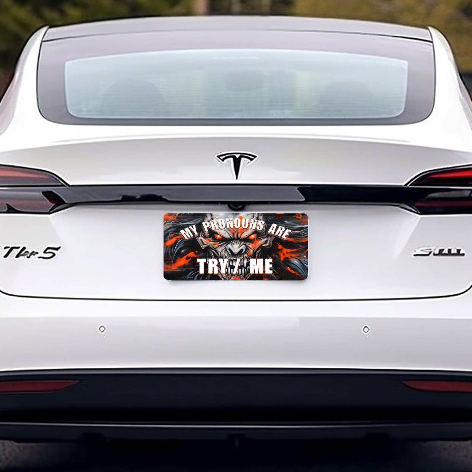Skull 'try Me' Car License Plate PNG Design (digital Download) - Etsy