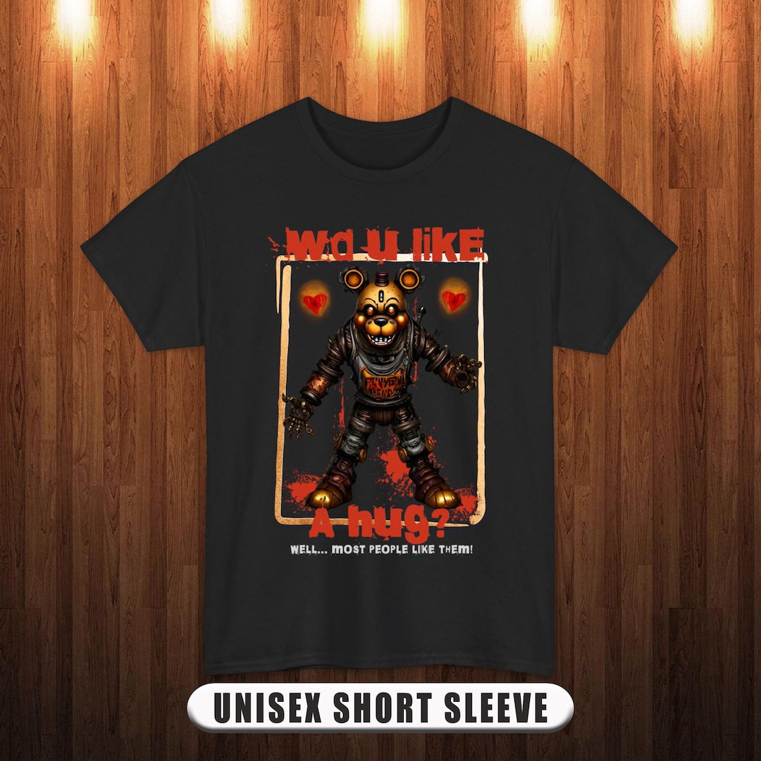 Punk Gamer Bear T-shirt. FNAF Fredy Fanart Retro Gaming Tee, Edgy ...