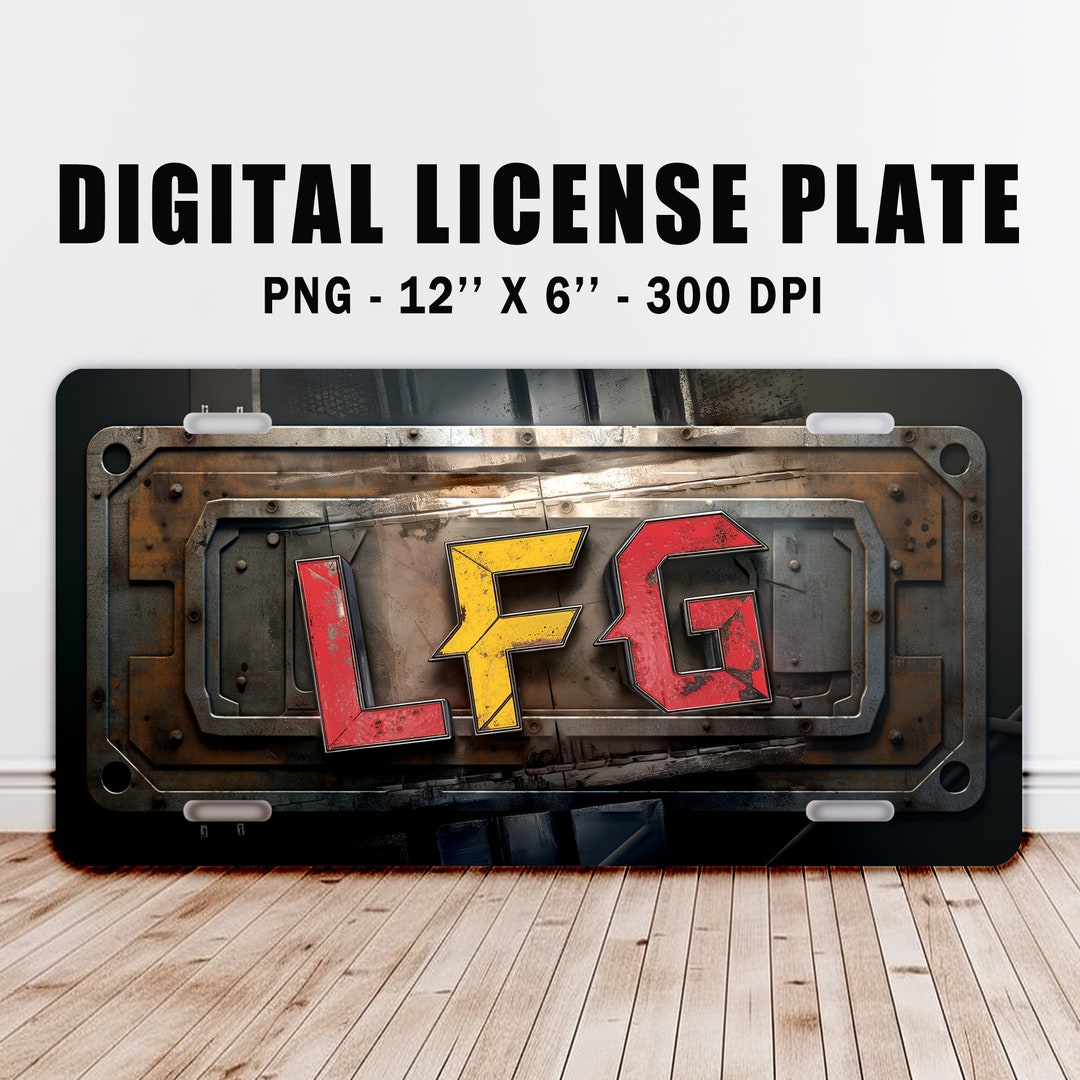 LFG License Plate PNG Design: Comics Fan Art 3D Effect (digital ...