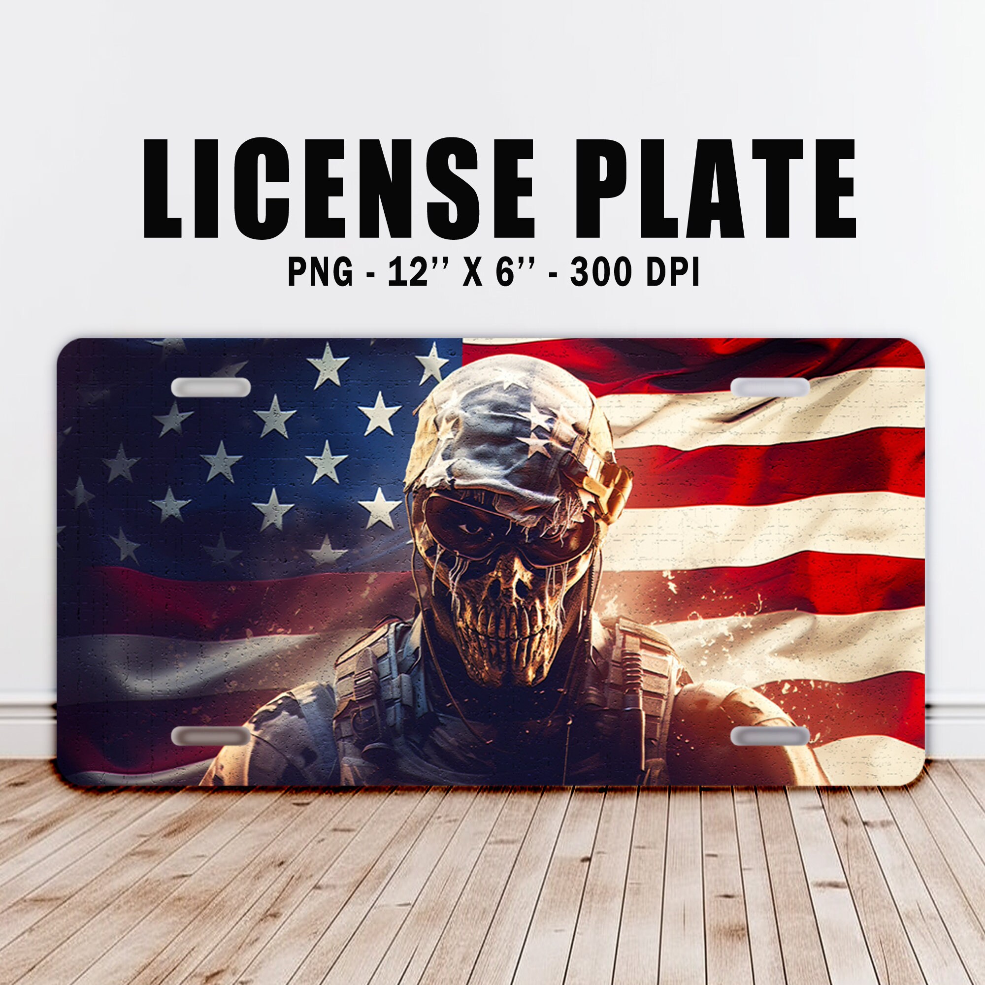 Skull Sentinel Car License Plate PNG, 300 DPI Instant Digital Download ...