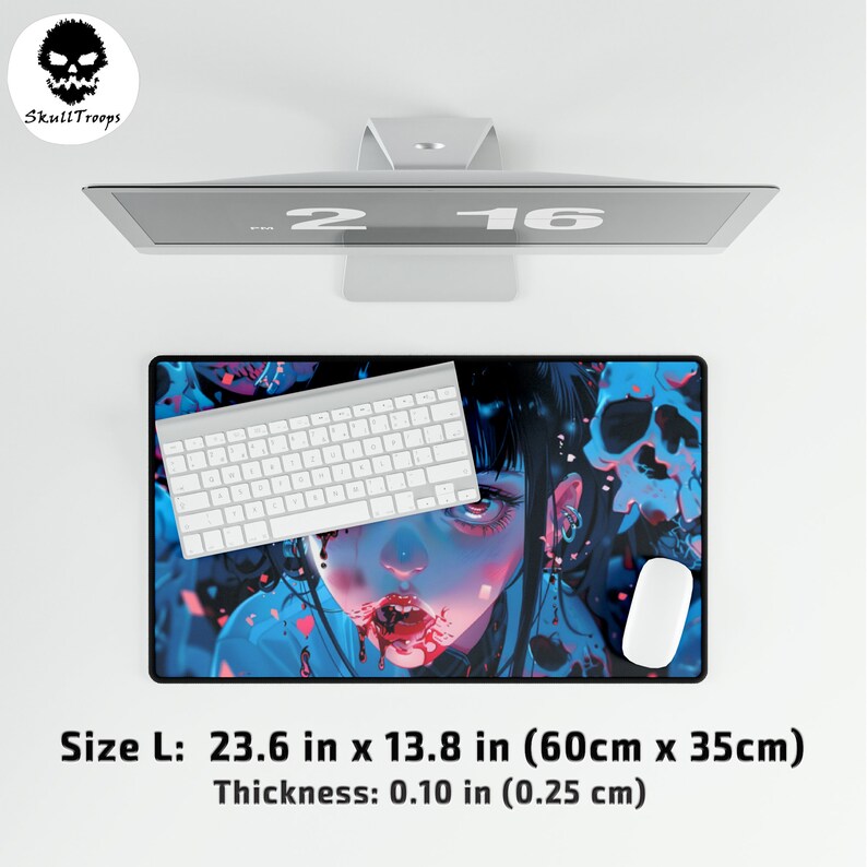 Gaming Mouse Pad Skull Vampire Princess, 2 Sizes Large Desk Mat Anti ...