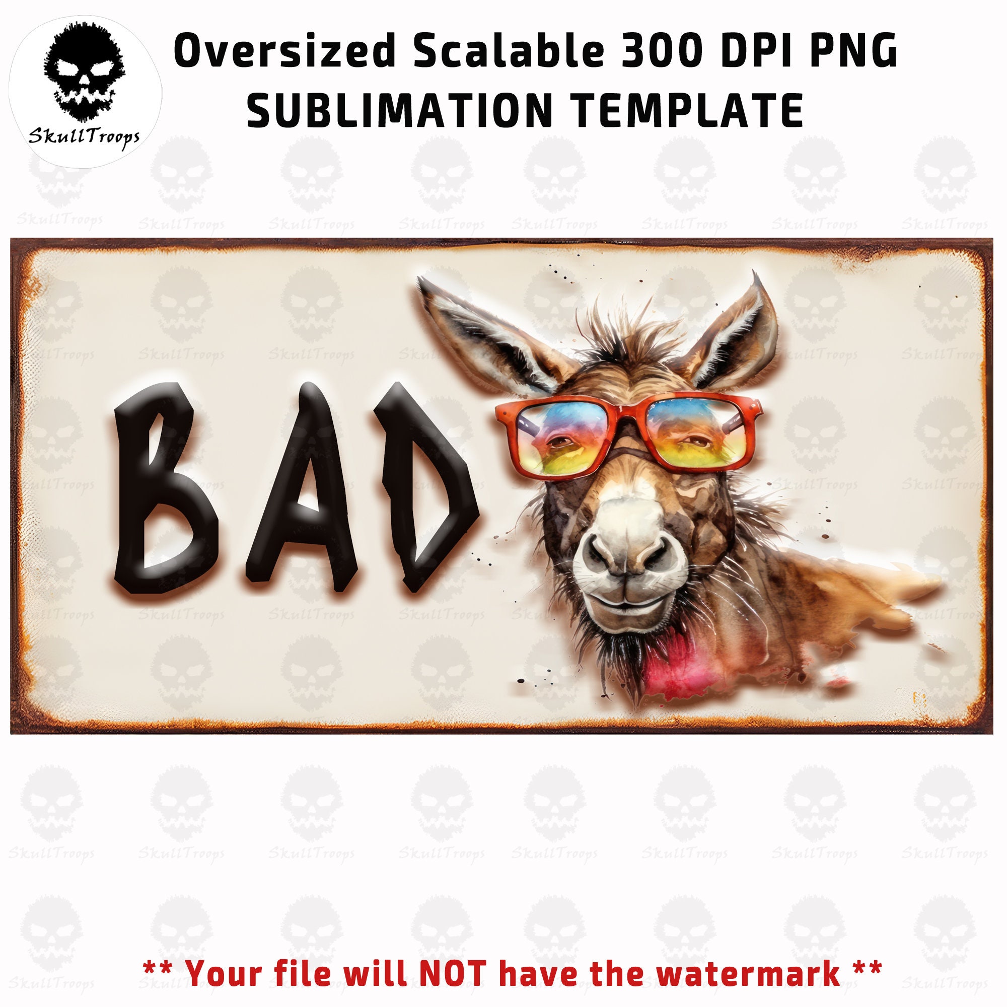 Bad Ass Car License Plate PNG: Funny Donkey Design, Animal Farm Decor ...