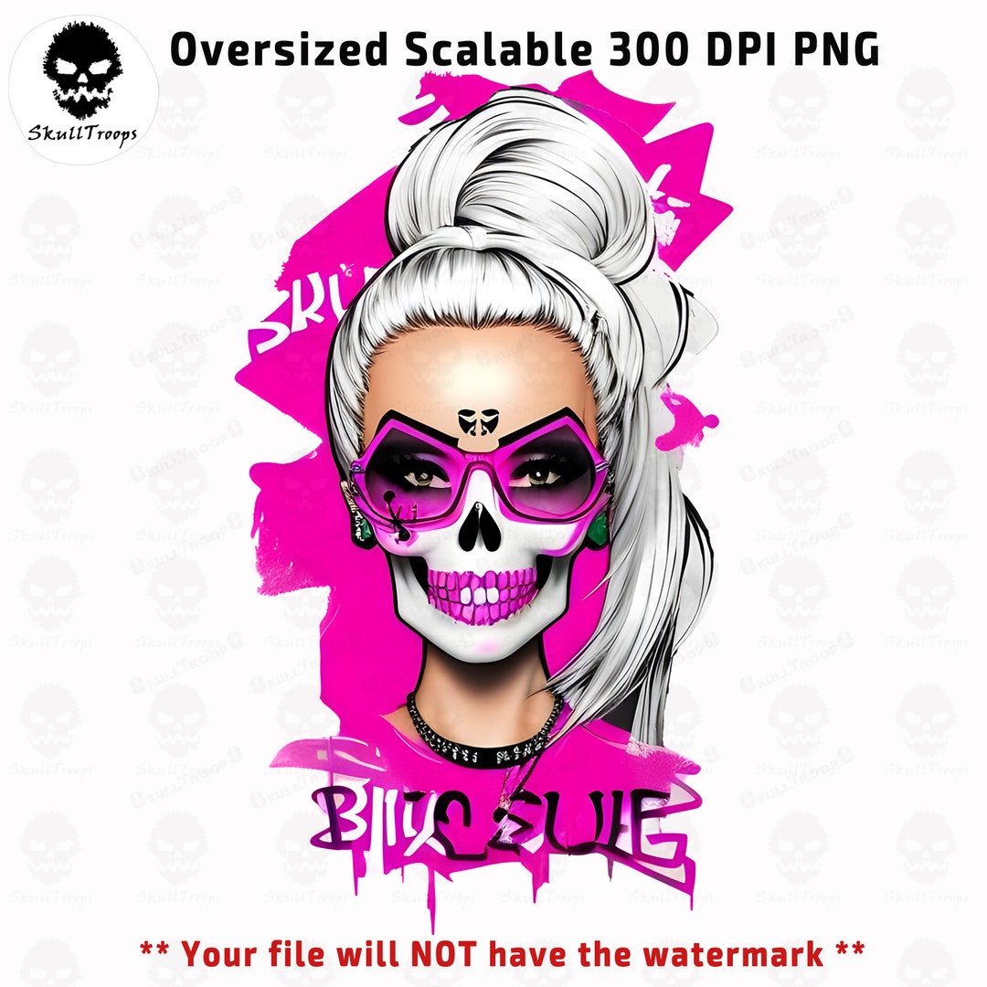 Skull Diva PNG: Retro Glam Fashion T-shirt Design (digital Download) - Etsy