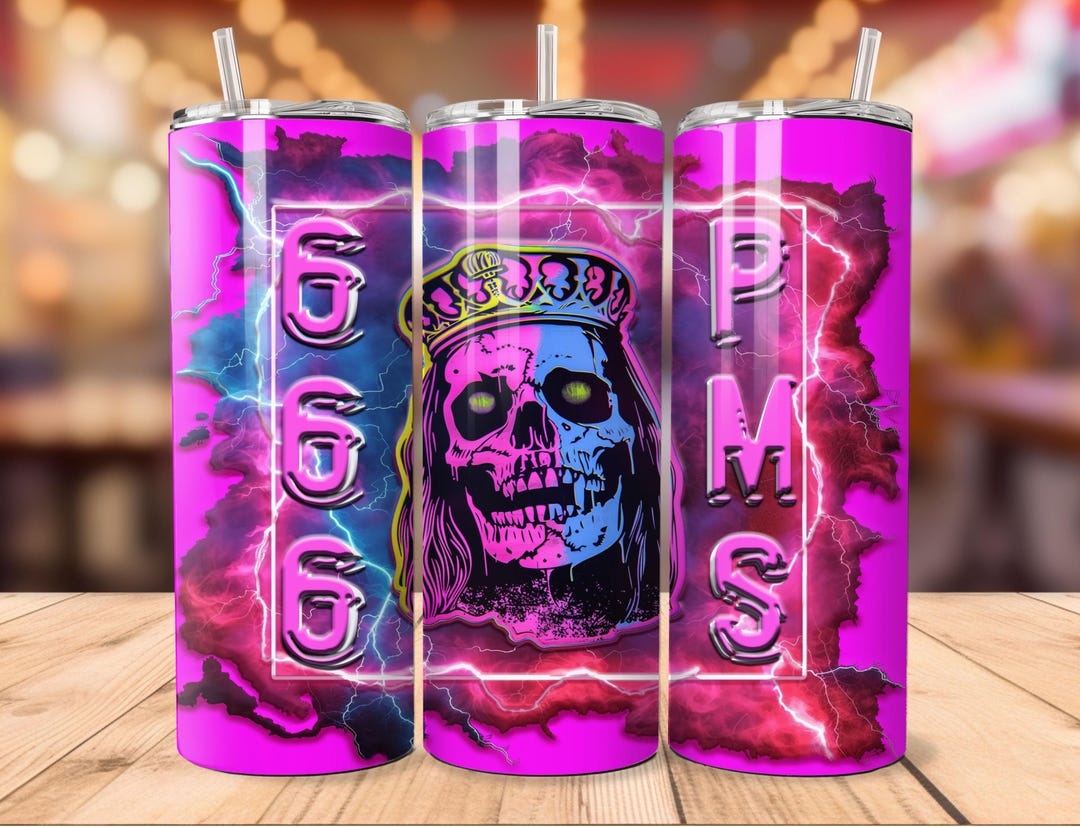 Skull 666 PMS Tumbler Wrap Seamless 20oz/30oz, Skinny Tumbler ...