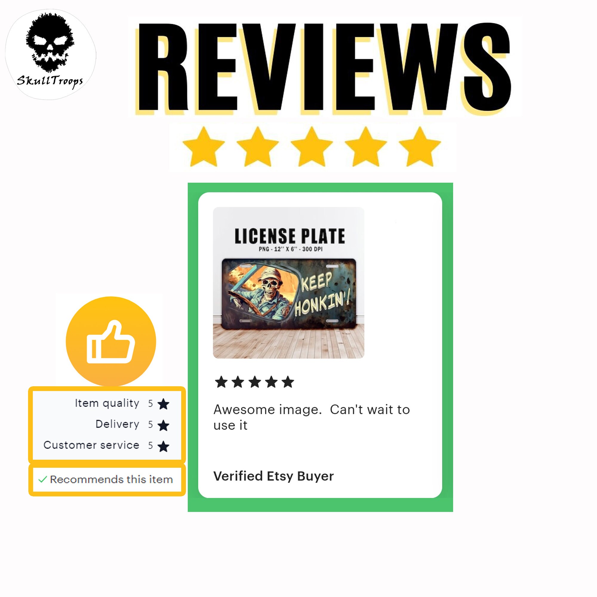 Skull Keep Honking Car License Plate PNG, 300 DPI Digital Download, Sublimation Printing ...