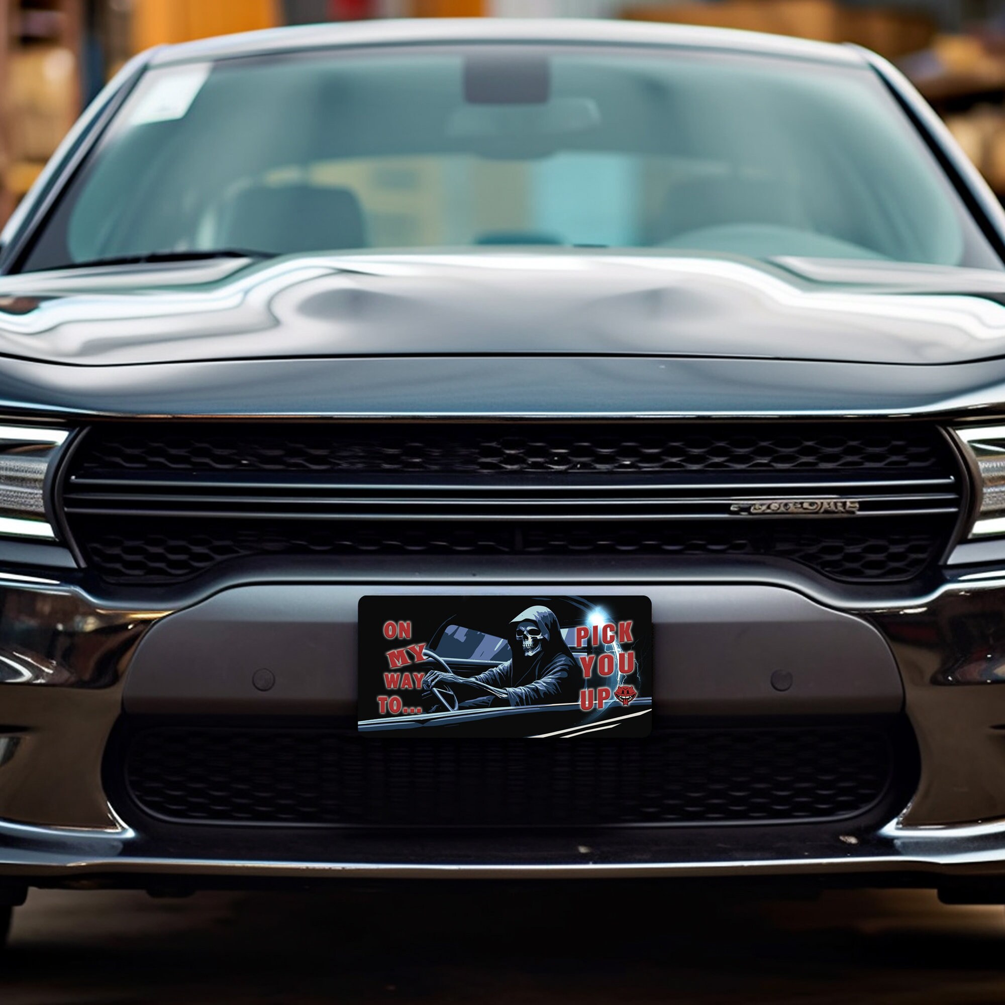 Grim Reaper on His Way License Plate PNG, 300 DPI Digital Download Sublimation Print Resizable ...