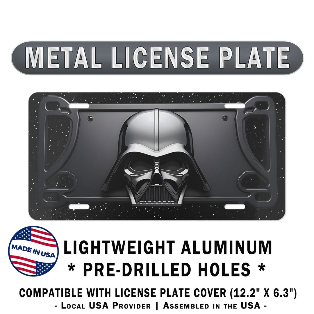 Metal Car License Plate Darth Abyss Insignia. Gloss Aluminum ...