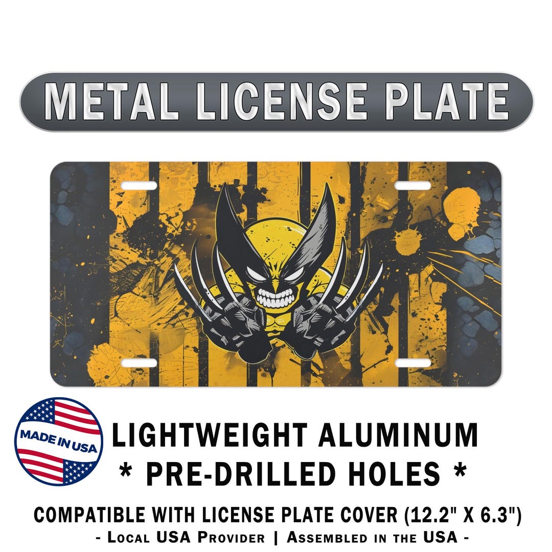 Superhero Metal Car License Plate: Furious Mutant Claws. Comics Fan ...