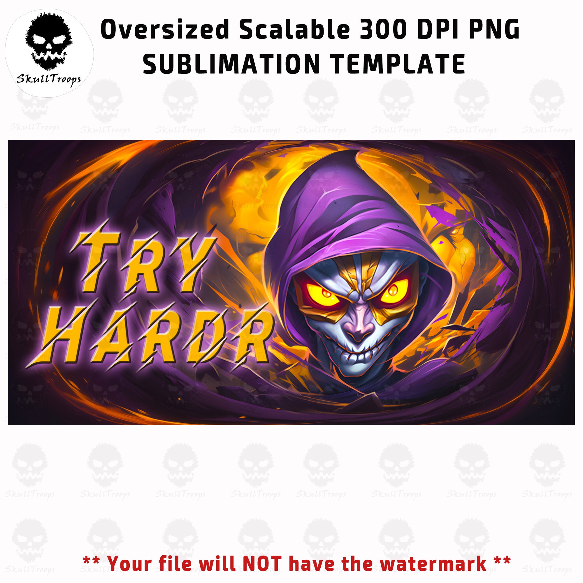 Skull 'try Hardr' Car License Plate PNG Design (digital Download) - Etsy