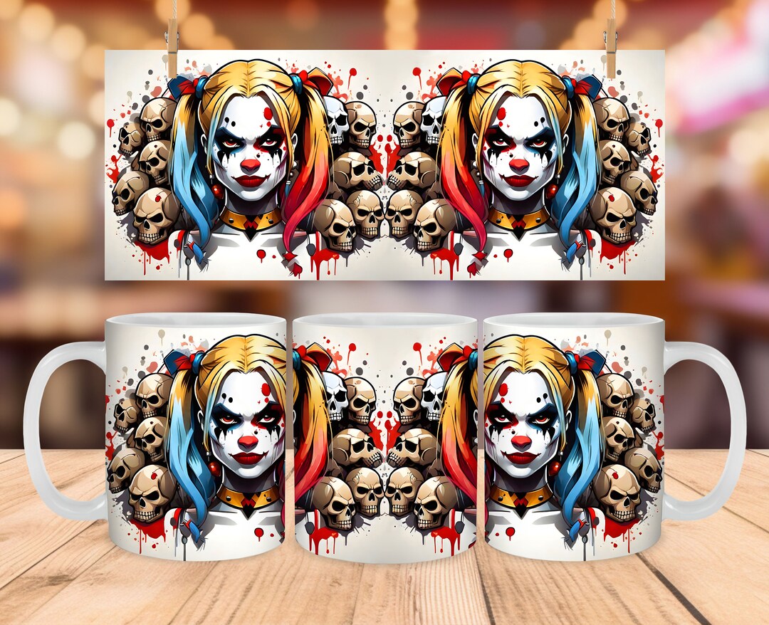 Skull Smirk Harley Mug Wrap 11oz 15oz, Sublimation Design Digital ...