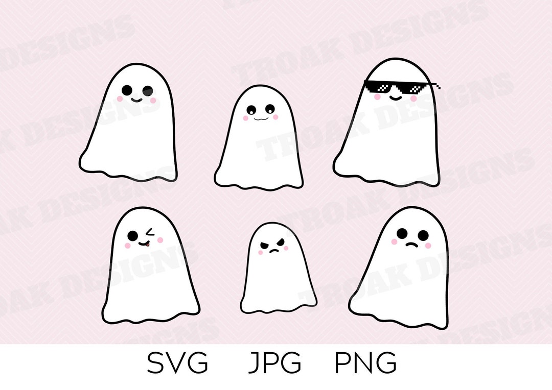 Cute Ghost SVG File, Instant Download, JPG PNG, Commercial Use ...