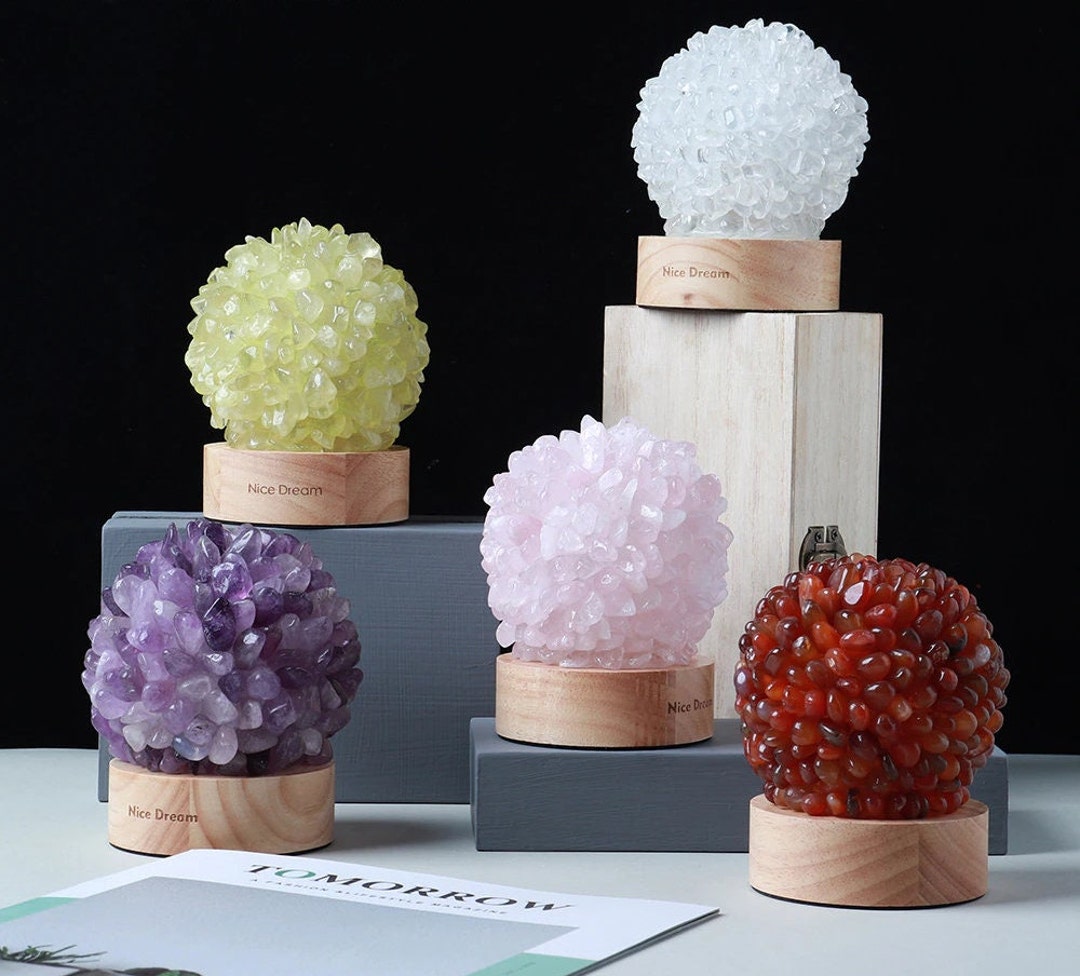 Natural Crystal Lamp Rose Quartz Amethyst Stone Gravel - Etsy Canada