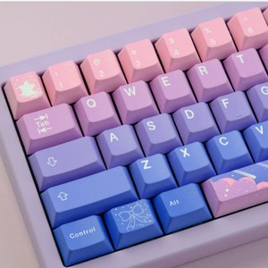 136PCS Star Moon Keycaps Setpink Girlish Keycapcute Keycap - Etsy