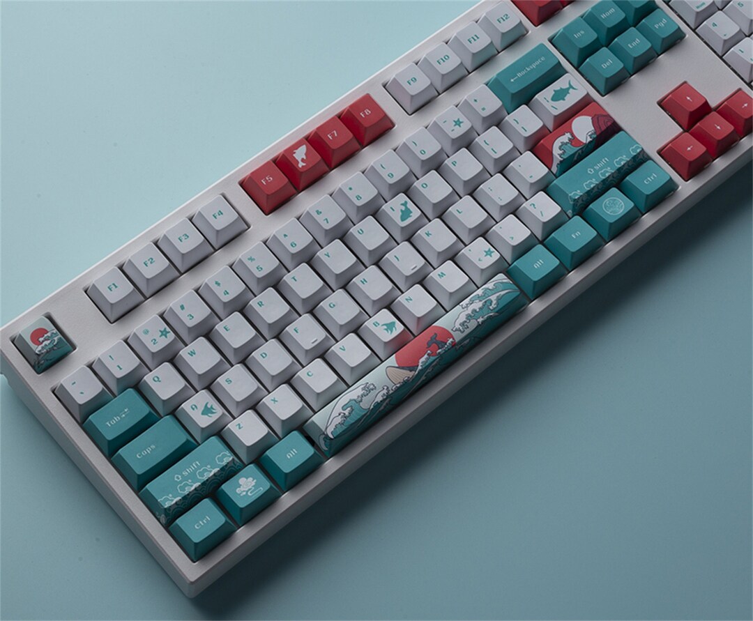 Coral Sea Whale Theme Keycaps Set Red&blue Keycaps PBT - Etsy