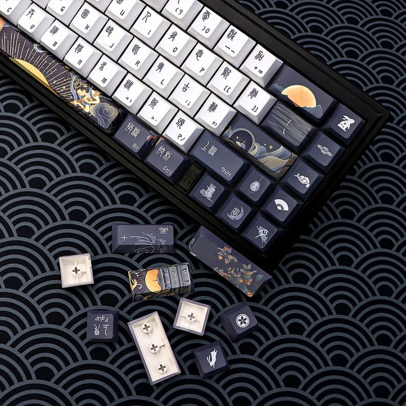 136PCS Vintage Night Moon Goddess Theme Keycap Set,chinese Keycap ...