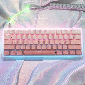 127keys Pink Gradient Theme Keycap Set,top Print Backlit Keycap,mda ...