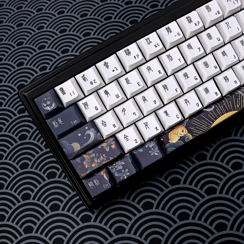 136PCS Vintage Night Moon Goddess Theme Keycap Set,chinese Keycap ...