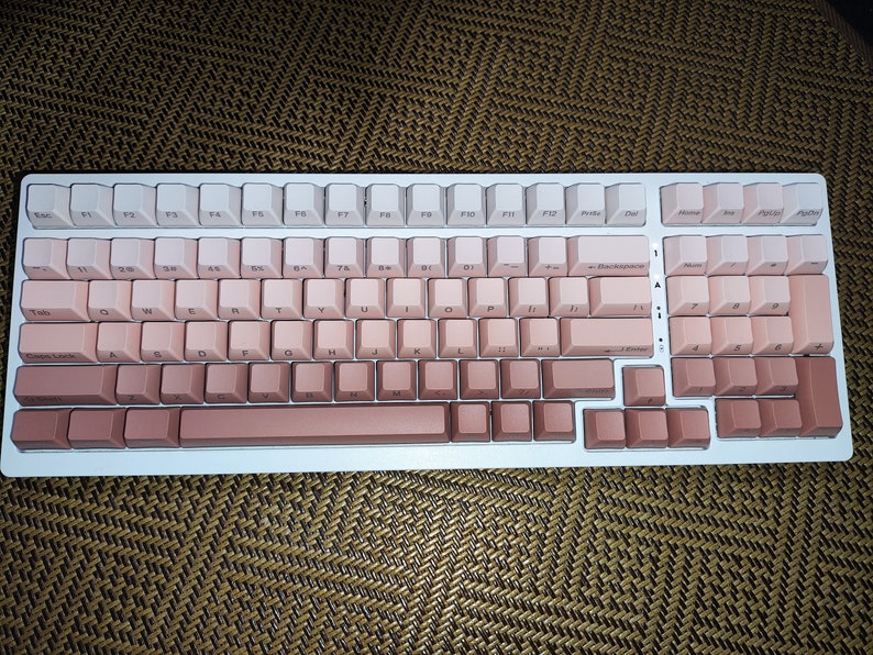 123PCS Pink Gradient Theme Keycap Setside Print Keycapoem - Etsy