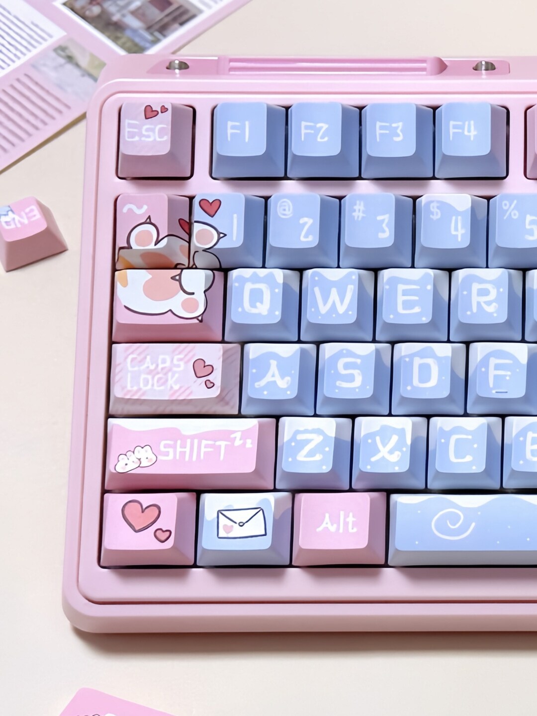 135PCS Snow Rabbit Theme Keycap Set,cute Keycap,cherry Profile Keycap ...